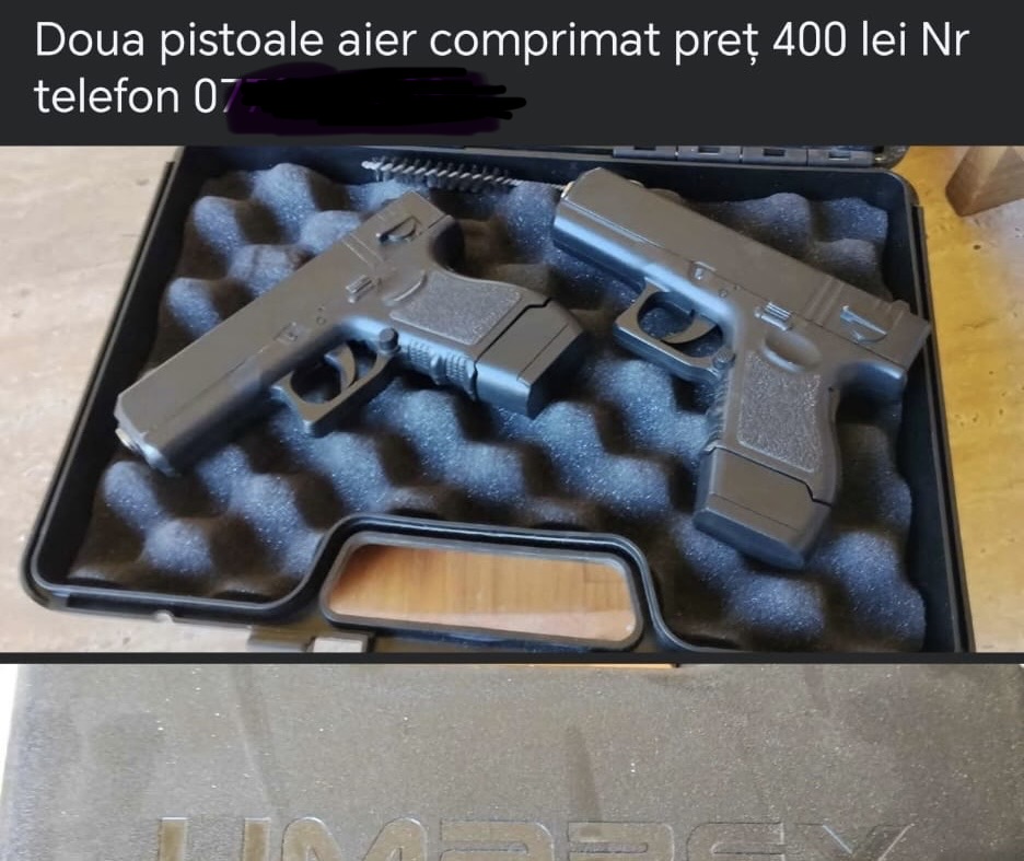 Pistoale de vânzare, pe internet. În urmă cu o lună, o femeie din ...